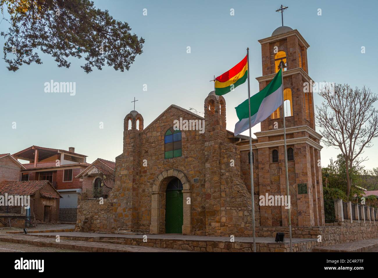 Torotoro Chuch in the evening sun, Parque Nacional Torotoro, National ...