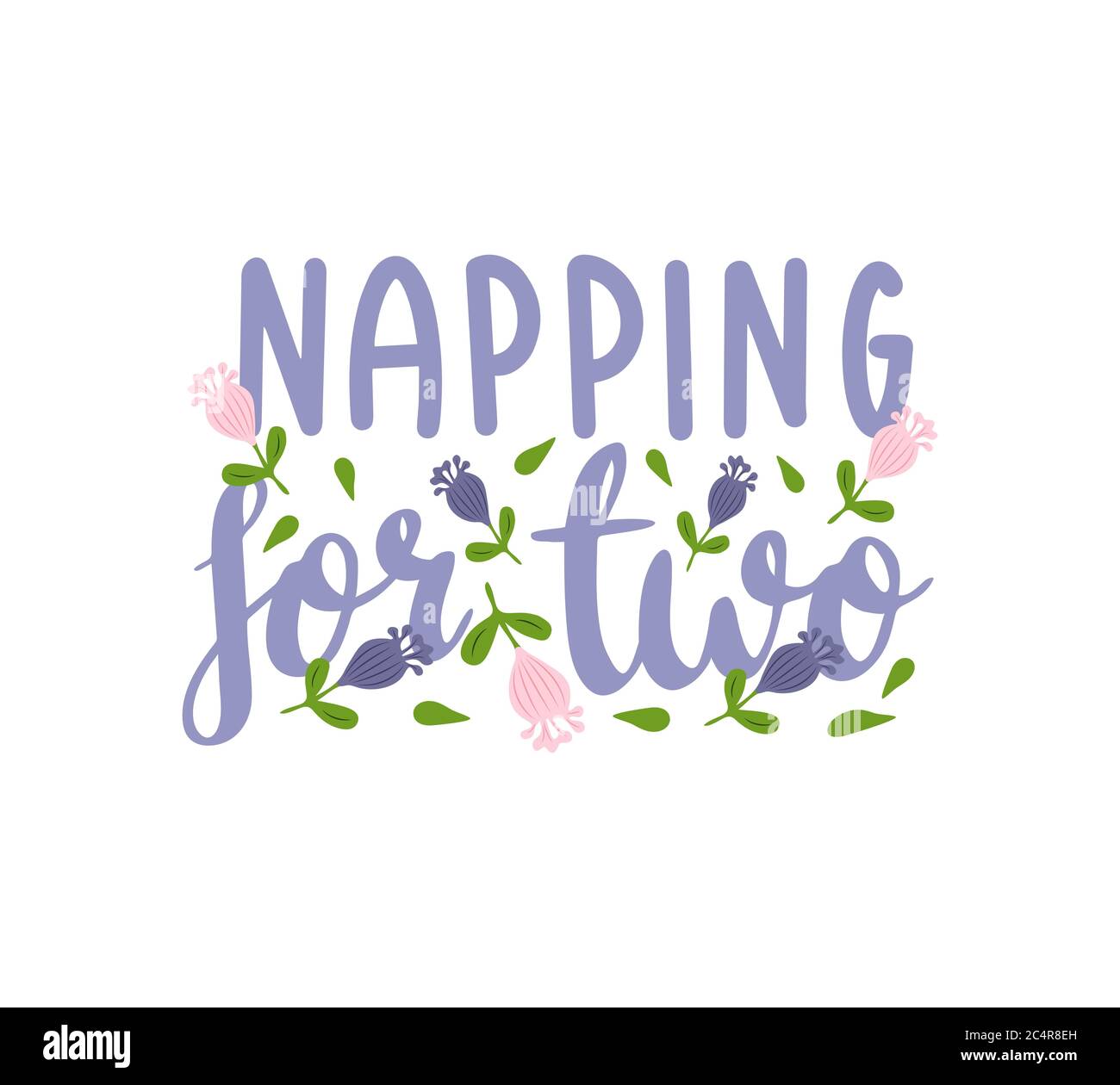 Hand written Napping For Two quote. Pregnancy lettering. Vector ...
