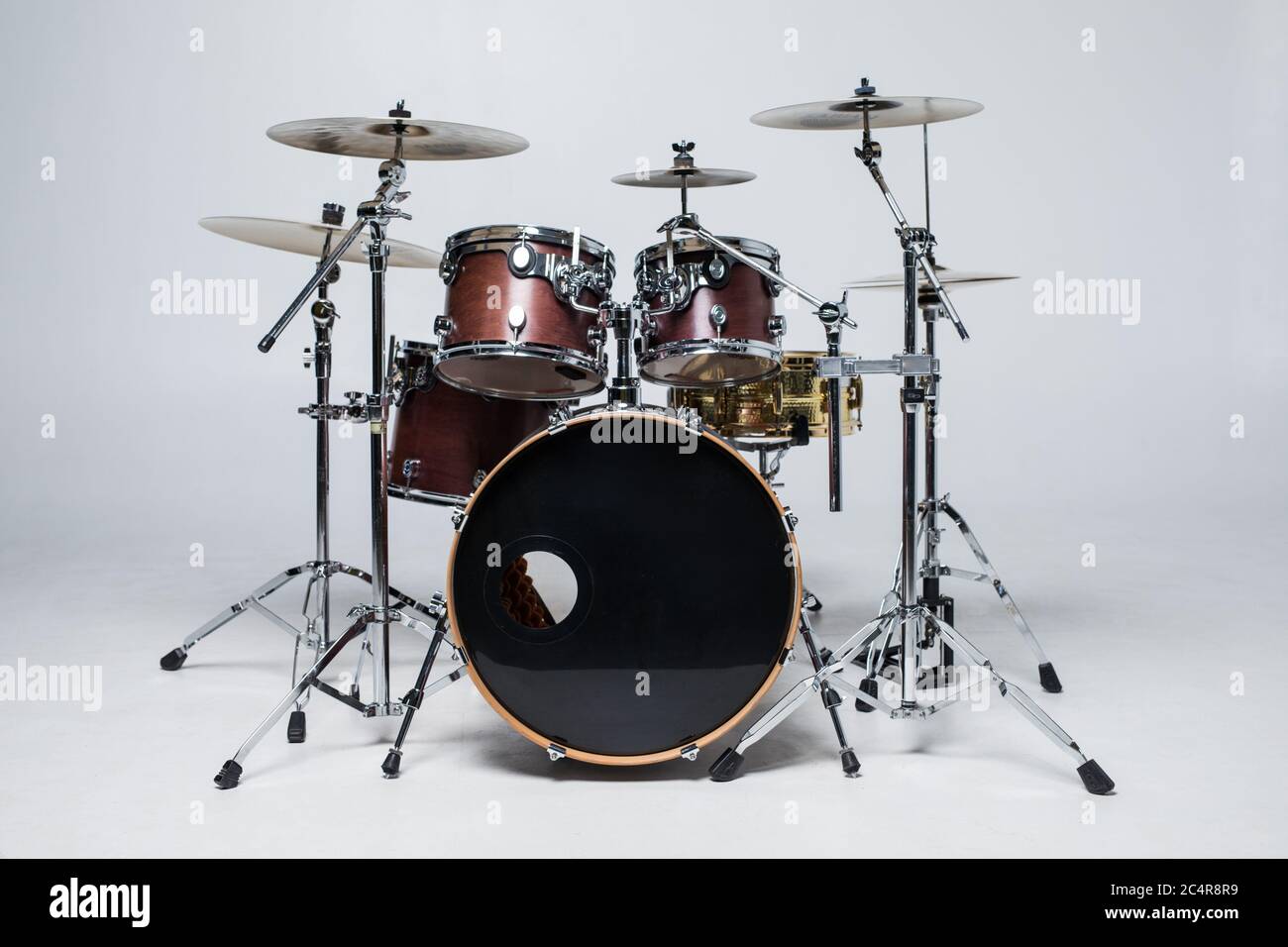 drums set isolated on white - studio shoot Stock Photo - Alamy