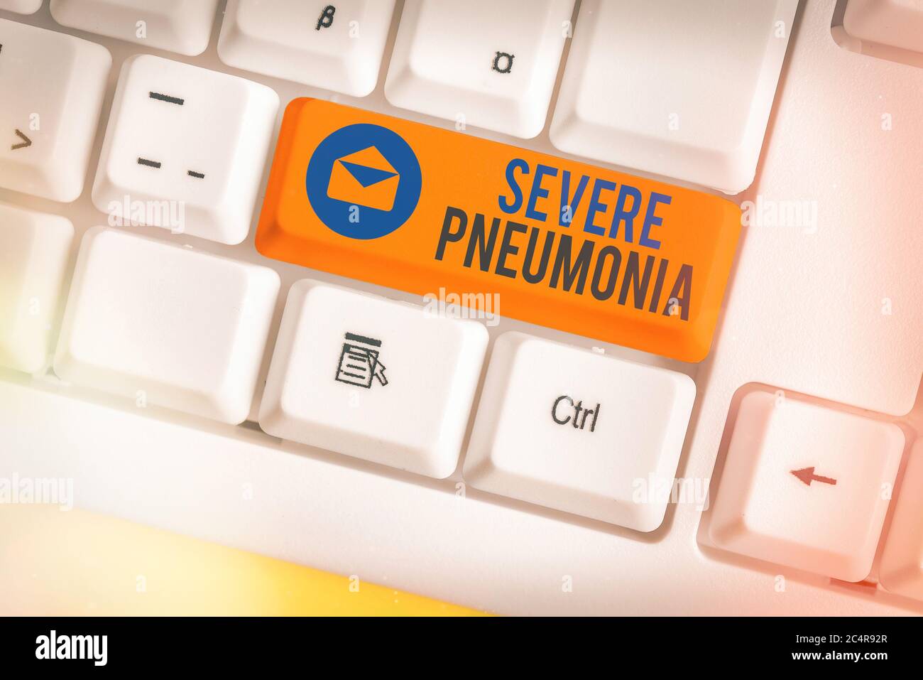 Text sign showing Severe Pneumonia. Business photo text acute disease ...