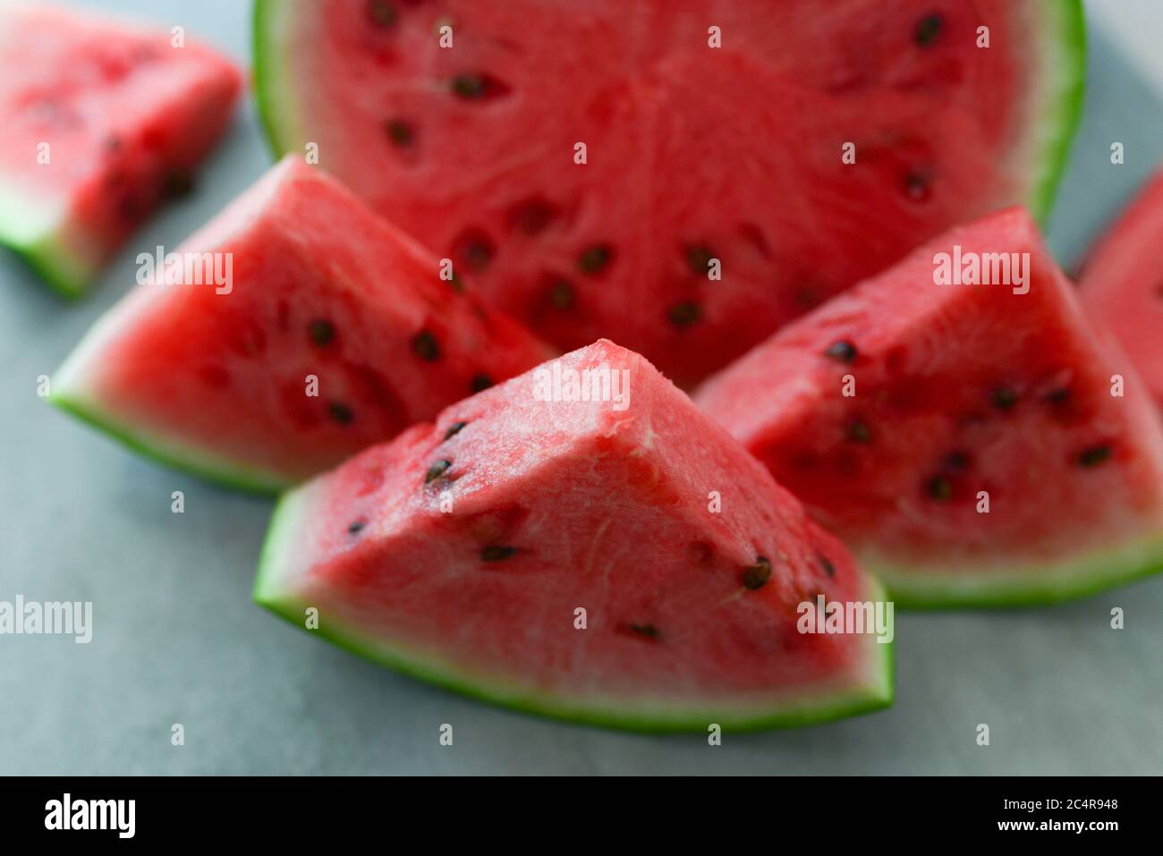 Watermelon with large red slices Stock Photo - Alamy