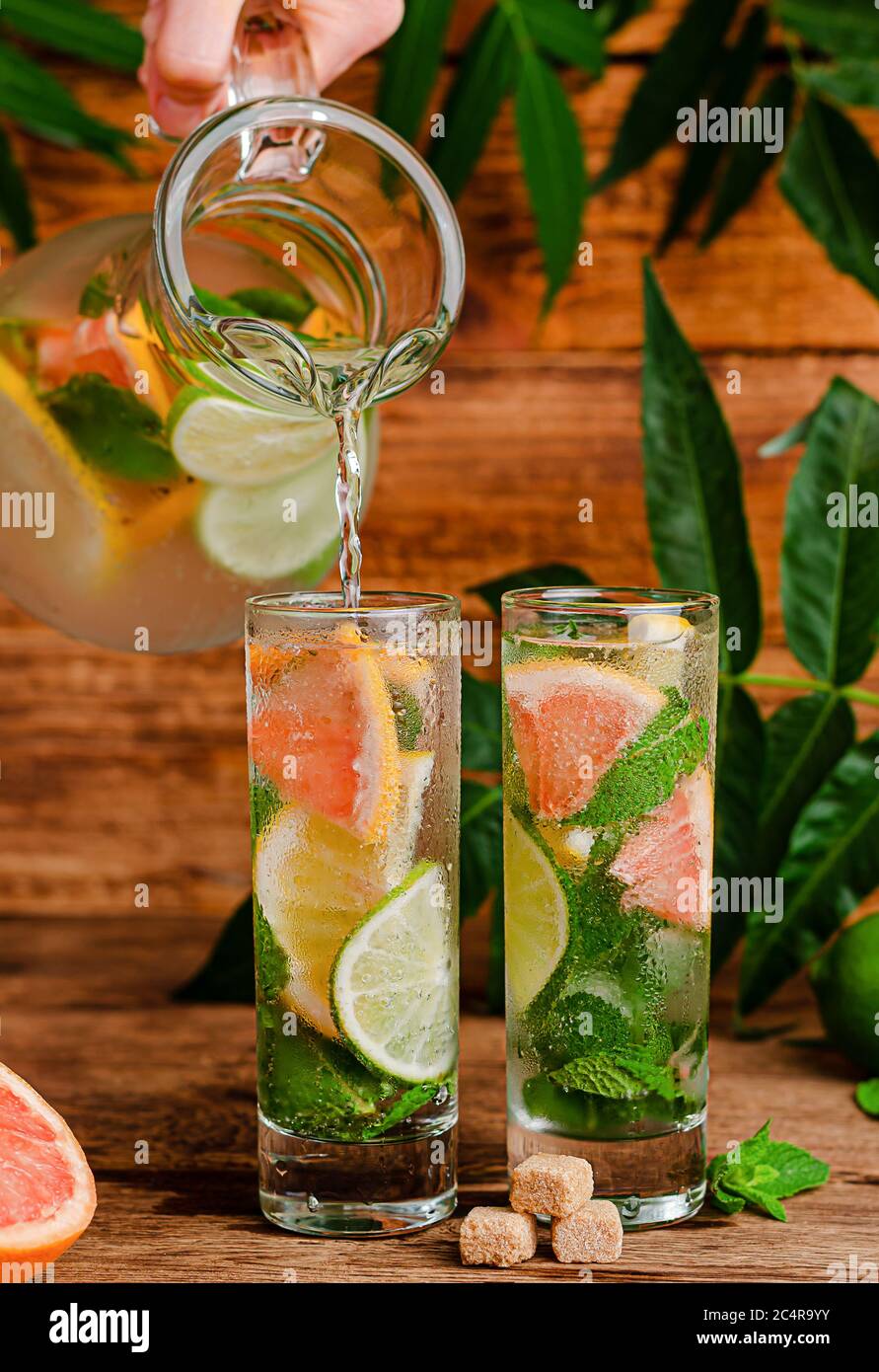 Iced water lemon jug hi-res stock photography and images - Alamy
