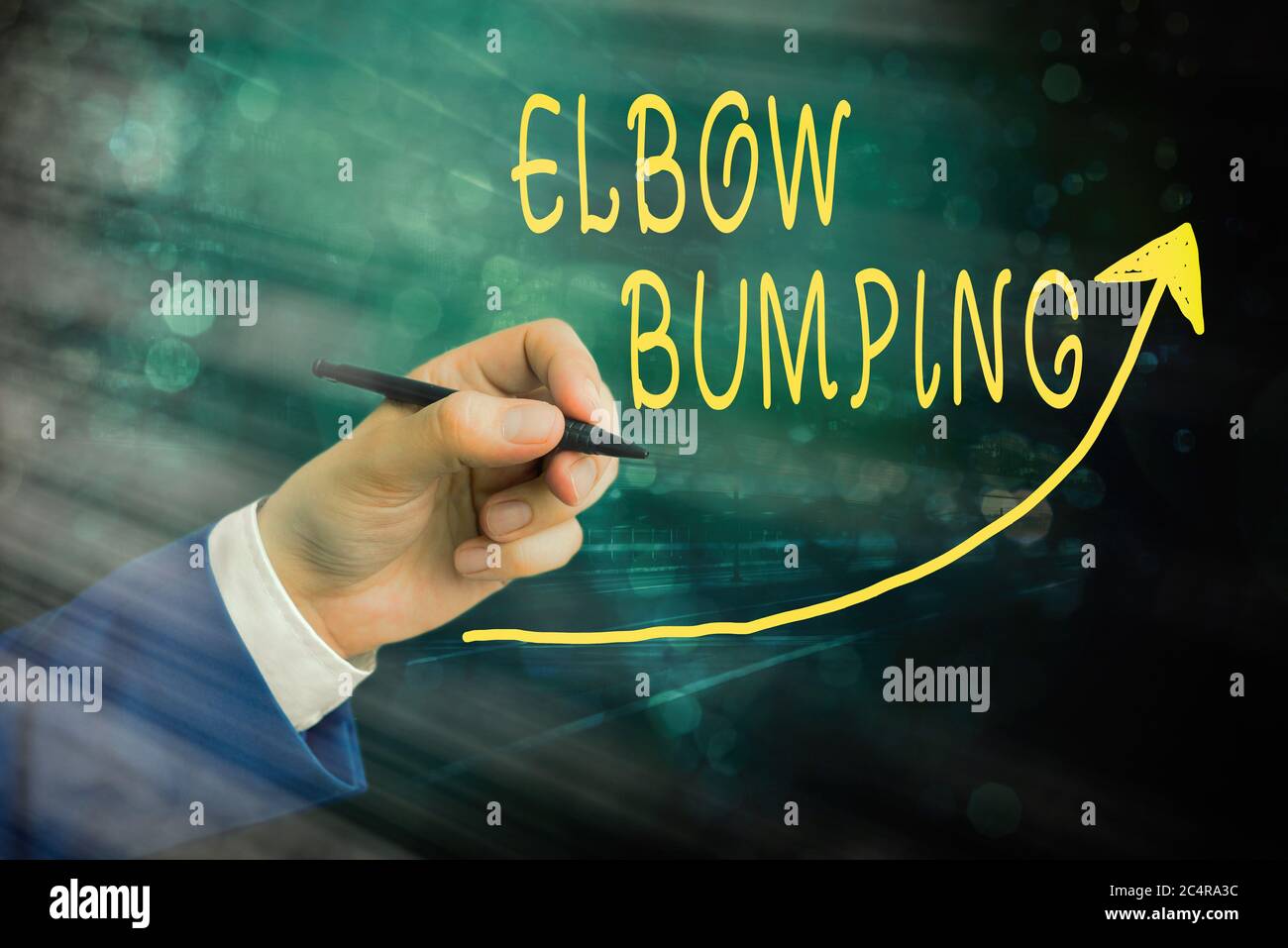 Handwriting text writing Elbow Bumping. Conceptual photo newlytrended ...