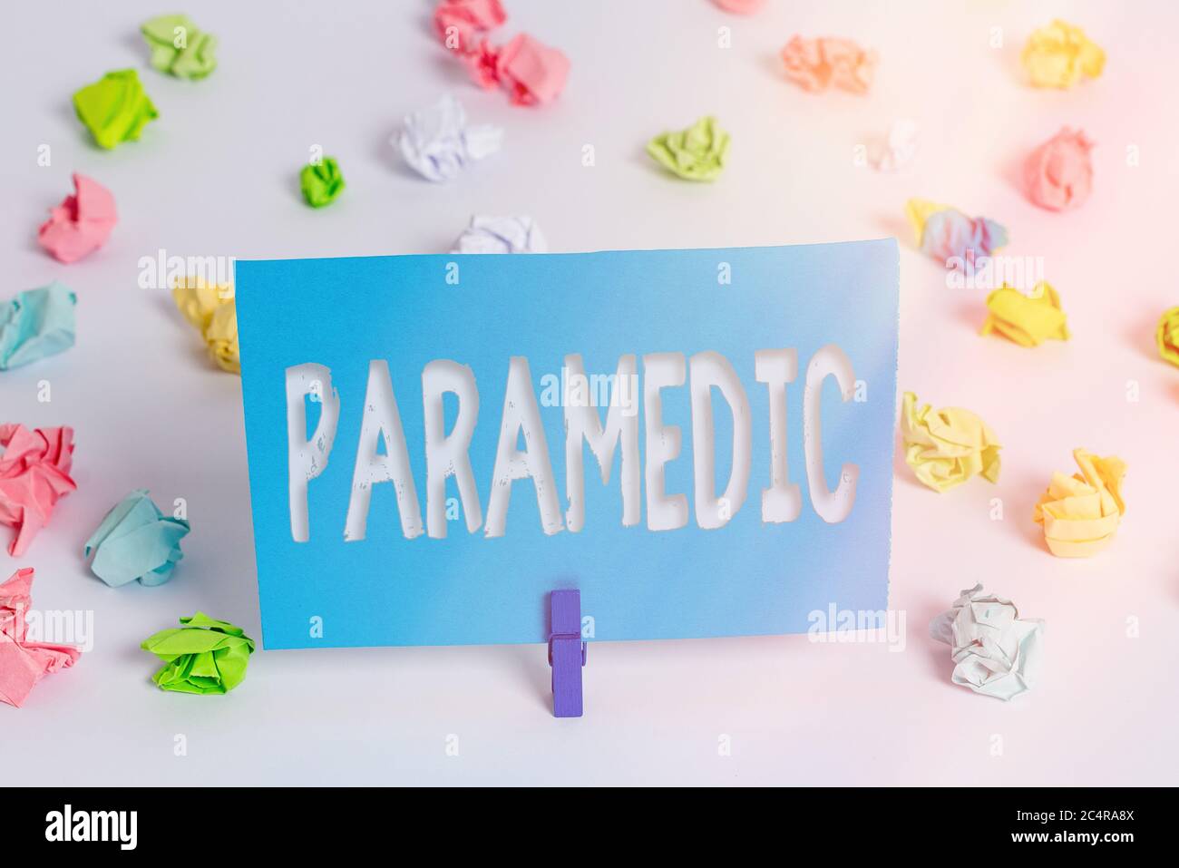 Writing note showing Paramedic. Business concept for a health worker ...