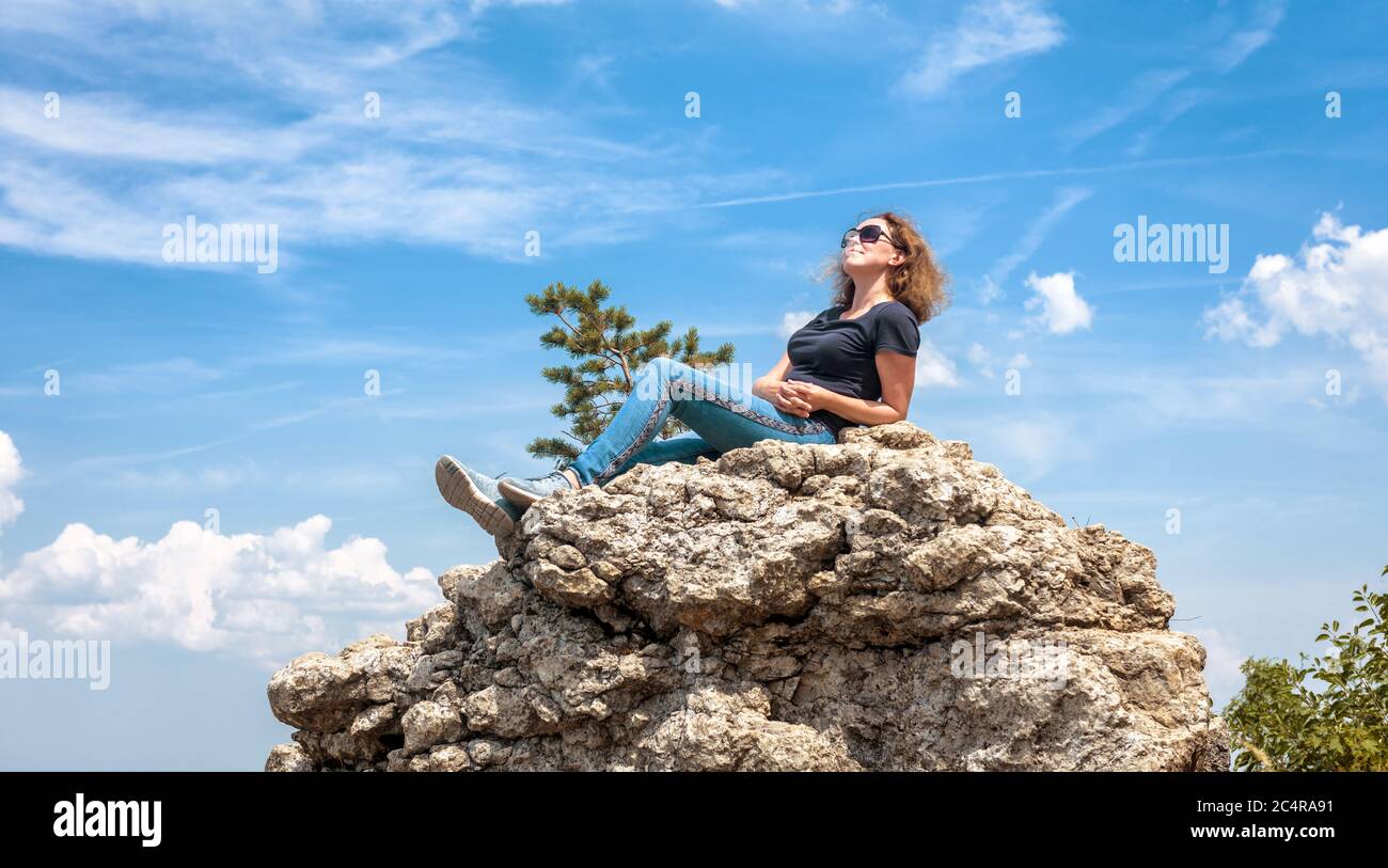 Beautiful woman sunbathing hi-res stock photography and images - Alamy