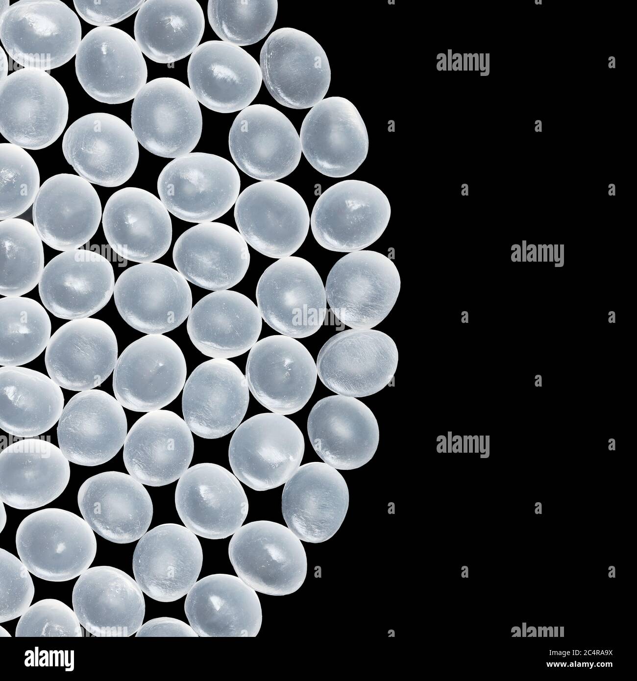 Close up picture of polypropylene granules on a black background Stock ...