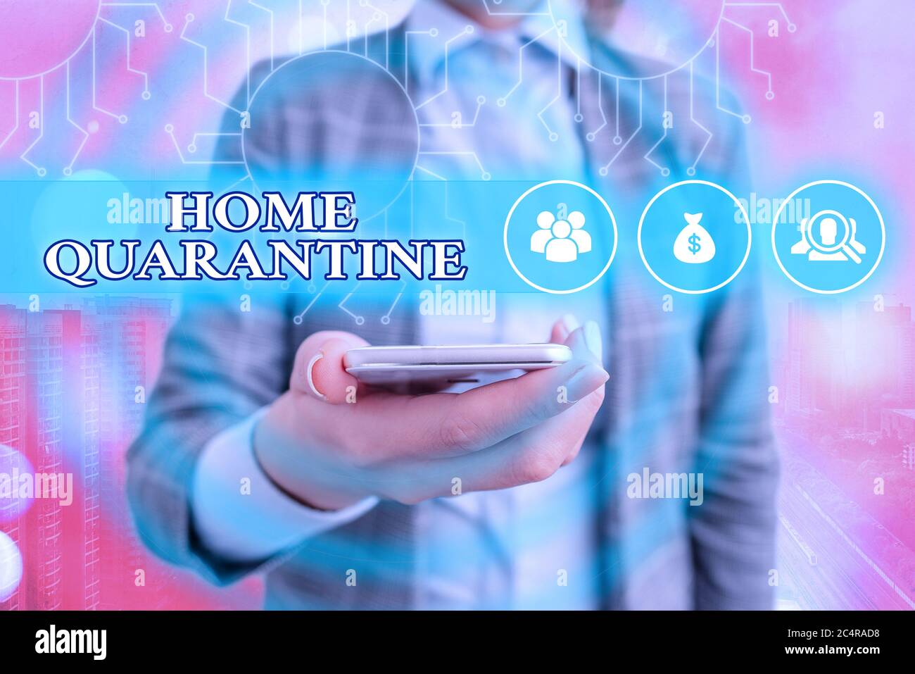 Writing note showing Home Quarantine. Business concept for Encountered ...