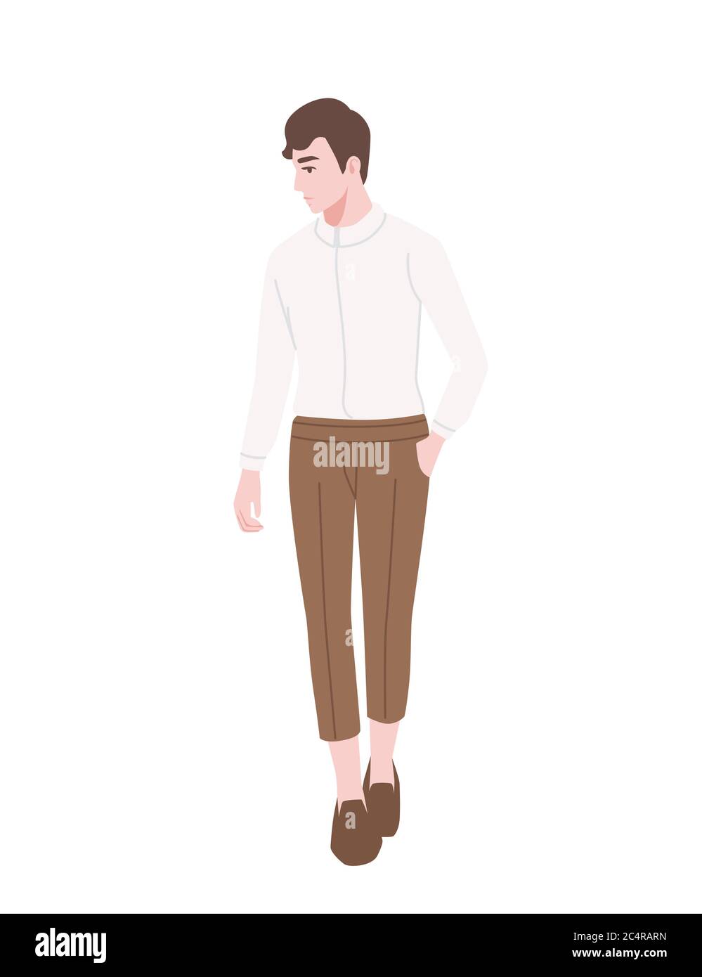 Cute young man in fashion casual clothes fashion male model cartoon ...