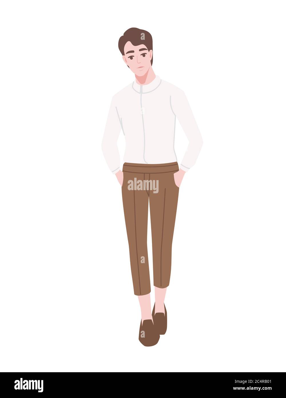 Cute young man in fashion casual clothes fashion male model cartoon ...