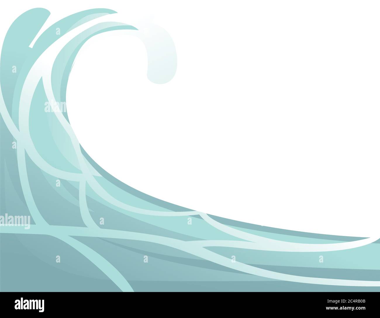 Big ocean wave flat vector illustration on white background Stock ...