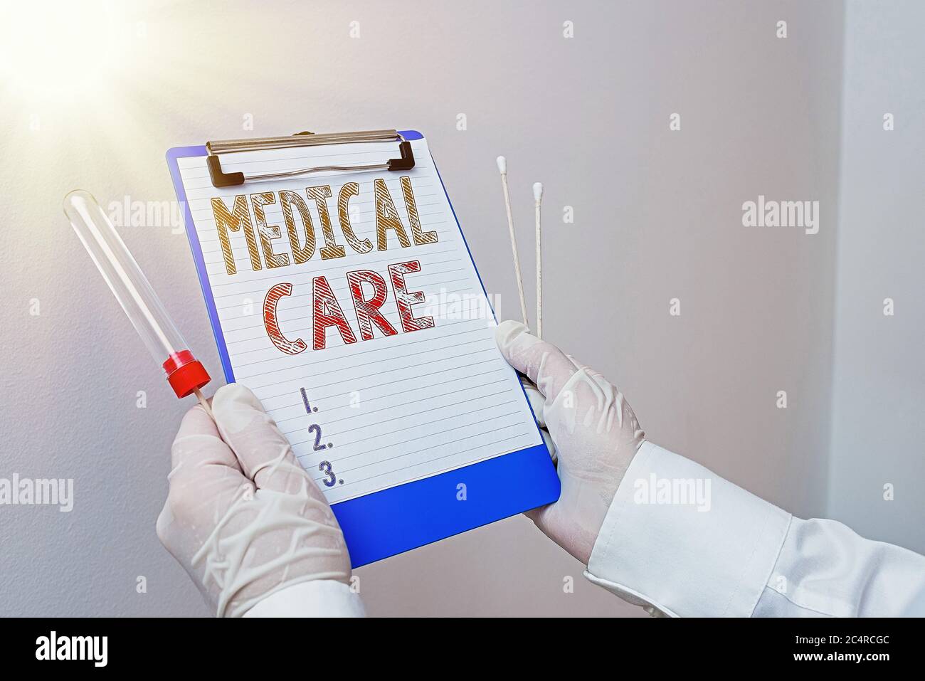 Text sign showing Medical Care. Business photo showcasing the ...