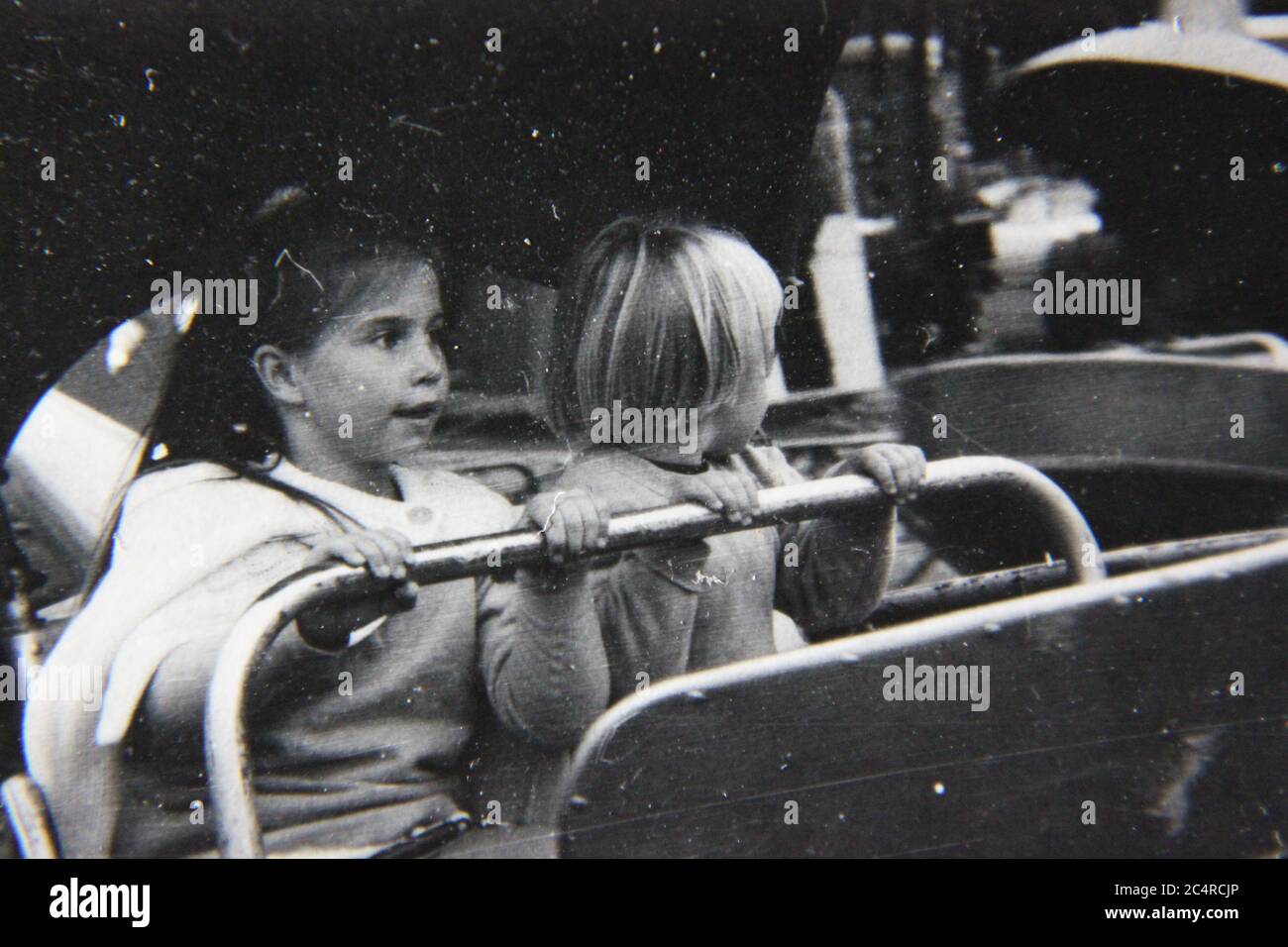 Fine 70s vintage black and white photography of two young girls ...