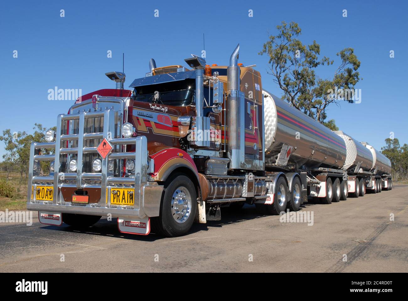 Road train in the outback hi-res stock photography and images - Alamy