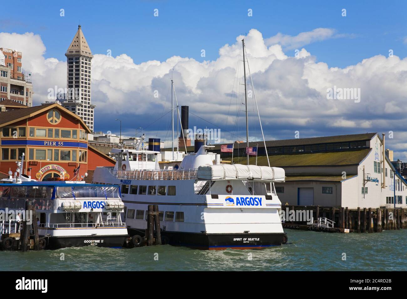 Tour Boats at Pier 55, Seattle, Washington State, USA Stock Photo - Alamy