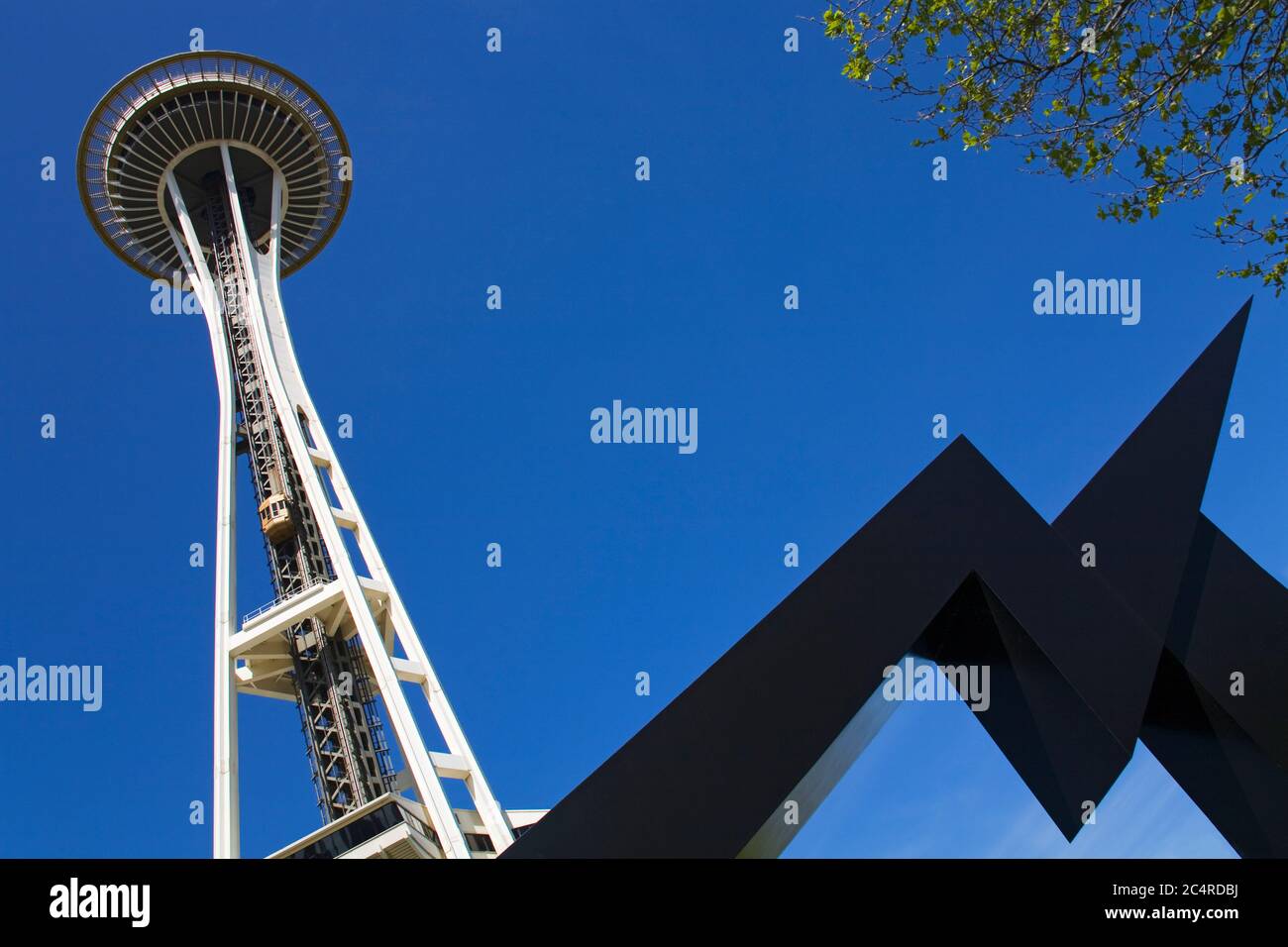 Space Needle & Black Lightning sculpture by Ronald Bladen, Seattle ...