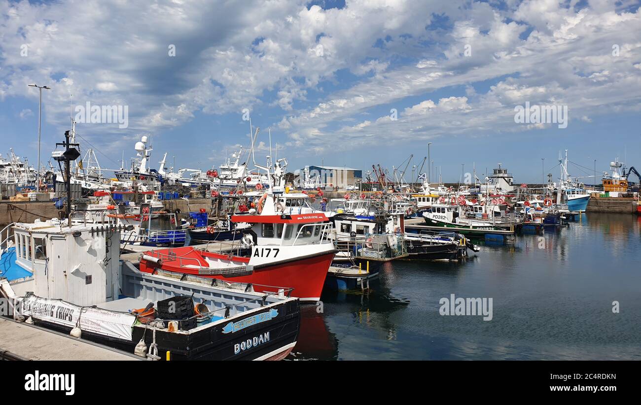 Fishing boats in harbour Stock Photo - Alamy