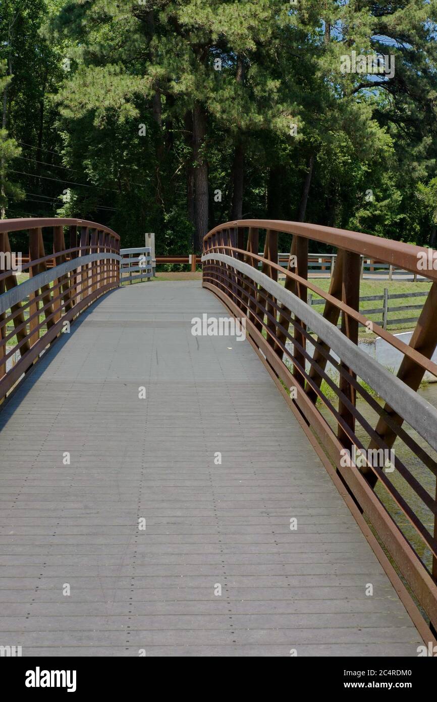 Steel pedestrian bridge at Trap Pond, Laurel, DE Stock Photo - Alamy