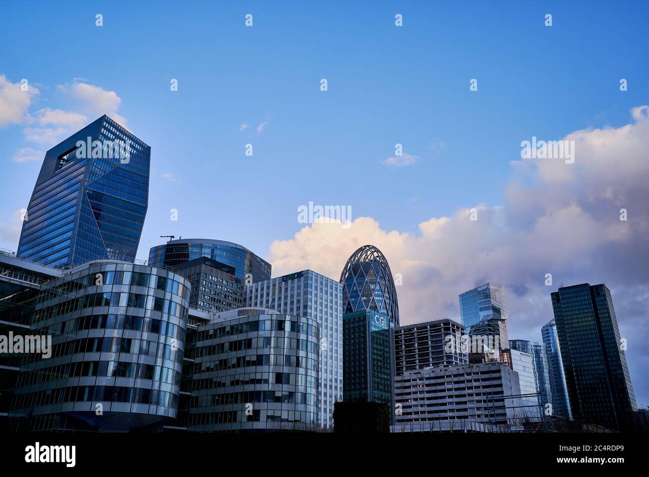 THALES Group headquarters dominates the other skyscrapers and office ...