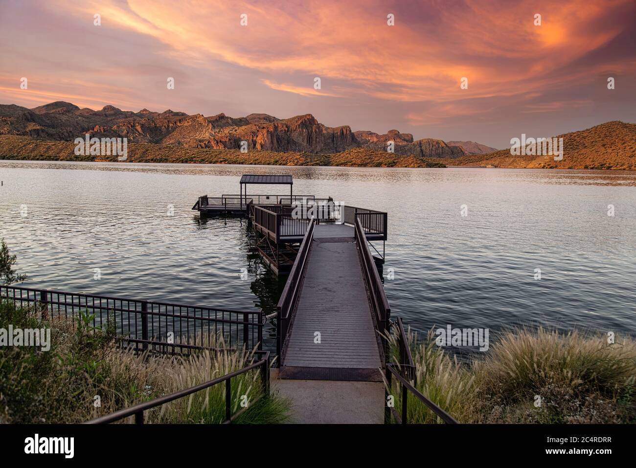 Sagauro Lake in the Tonto National Forest near Phoenix, Arizona Stock ...