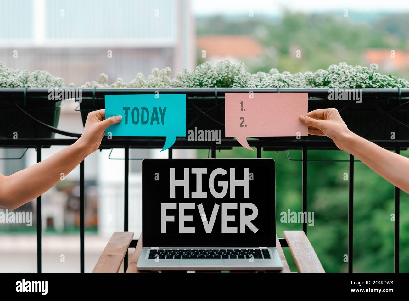 Conceptual hand writing showing High Fever. Concept meaning medical ...