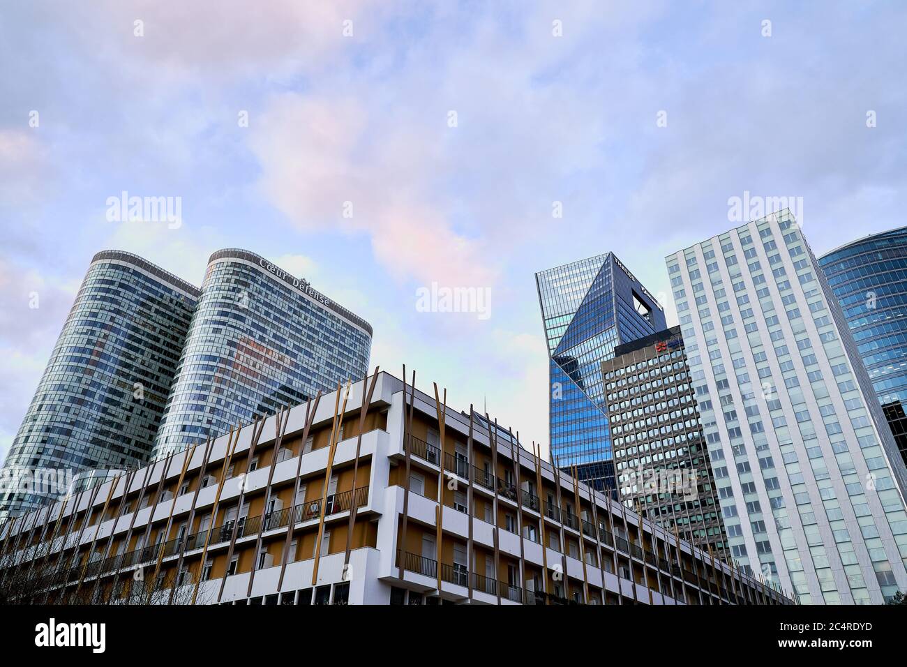 Thales group headqaurters and coeur defense with a residential building ...