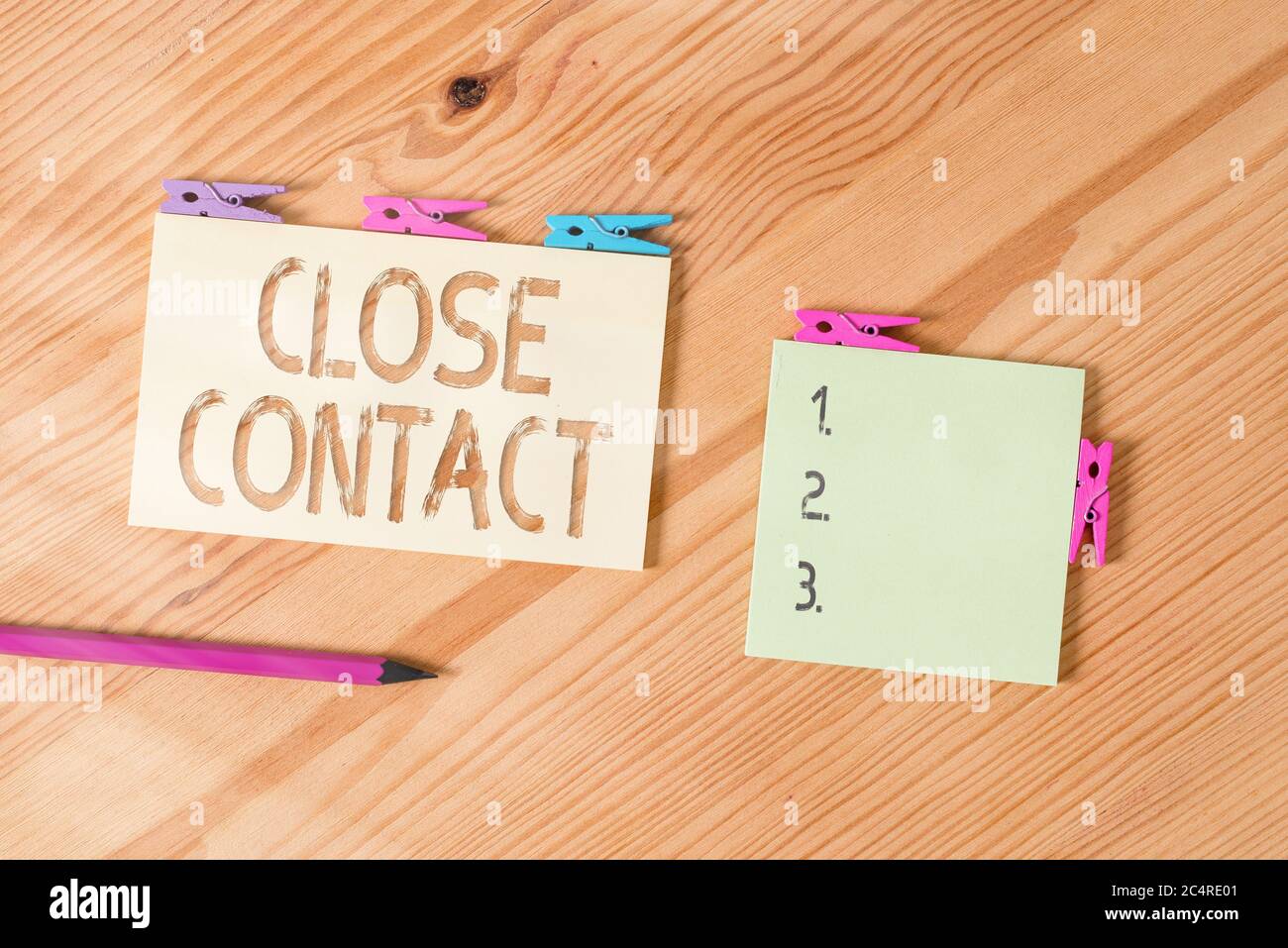 Writing note showing Close Contact. Business concept for having a ...