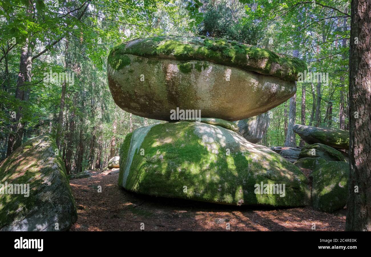 Wobble Stone in a Forest in Lower Bavaria Stock Photo - Alamy