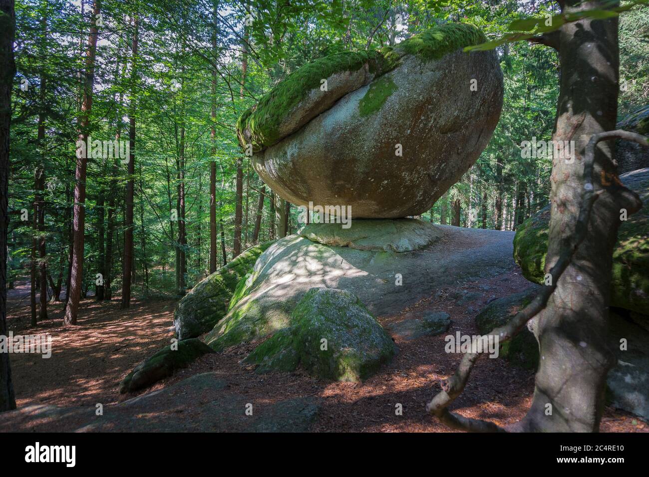 Wobble Stone in a Forest in Lower Bavaria Stock Photo - Alamy