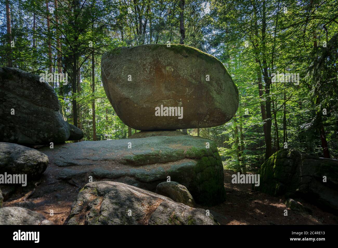 Wobble Stone in a Forest in Lower Bavaria Stock Photo - Alamy