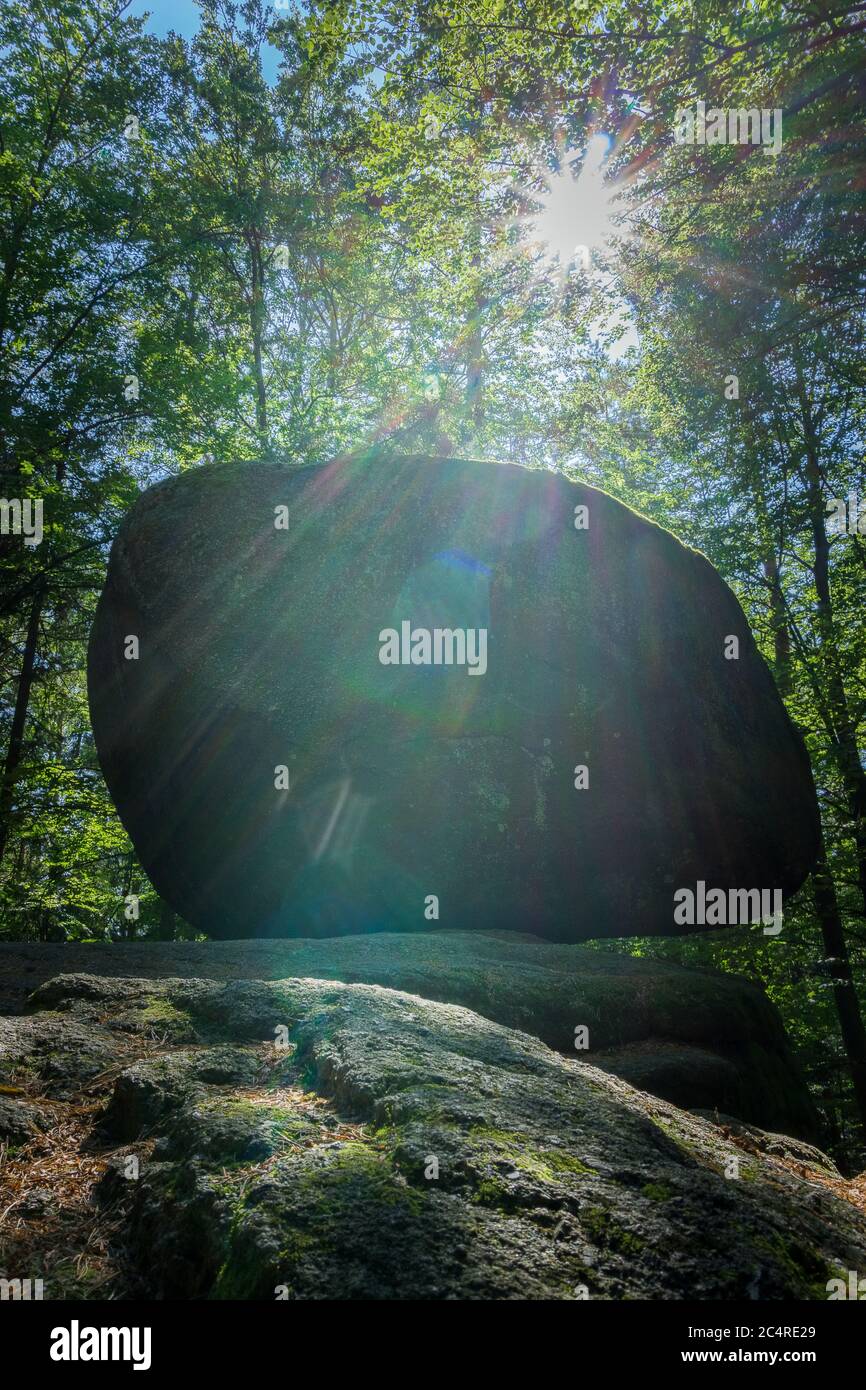 Wobble Stone in a Forest in Lower Bavaria Stock Photo - Alamy