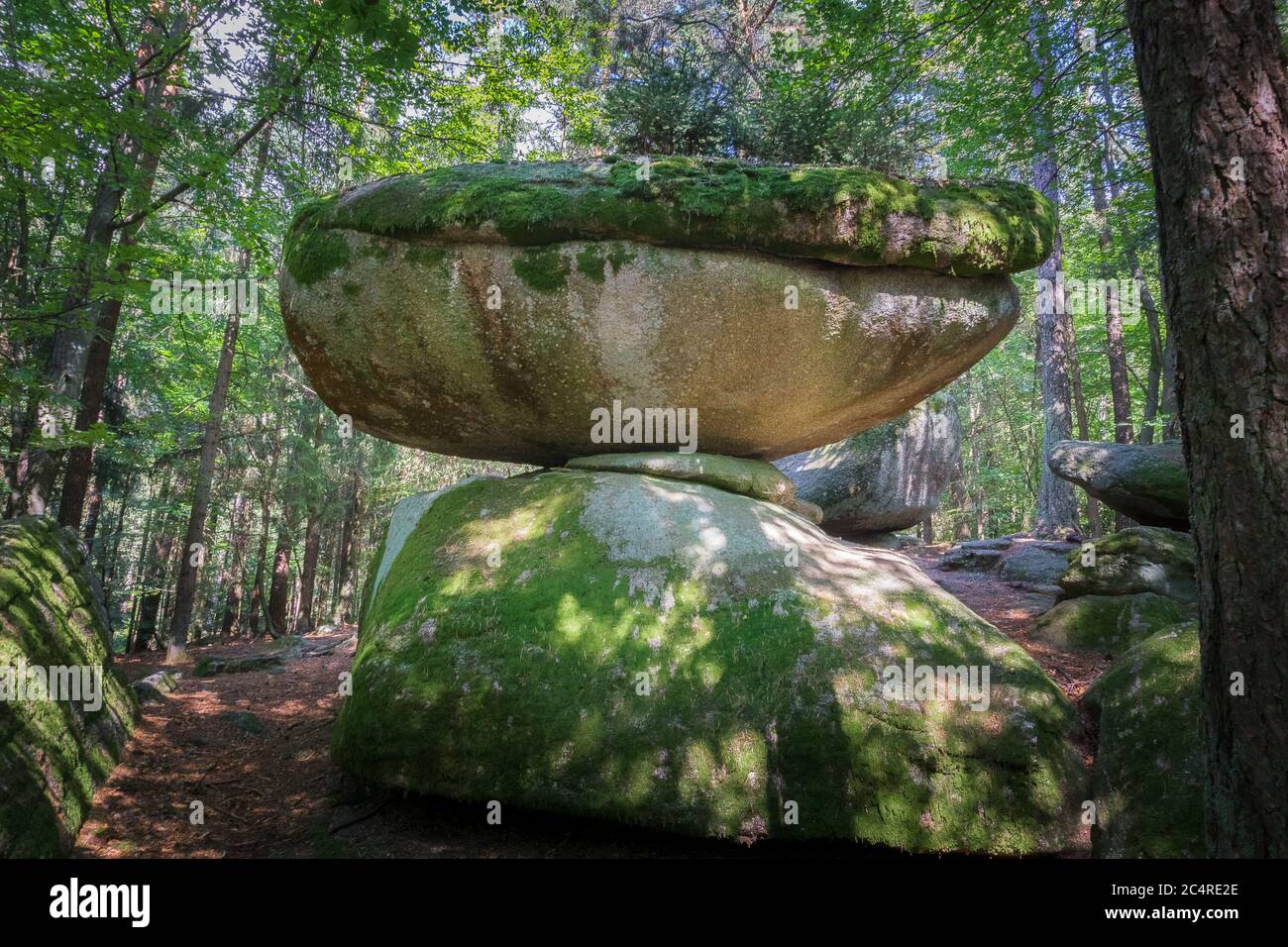 Wobble Stone in a Forest in Lower Bavaria Stock Photo - Alamy