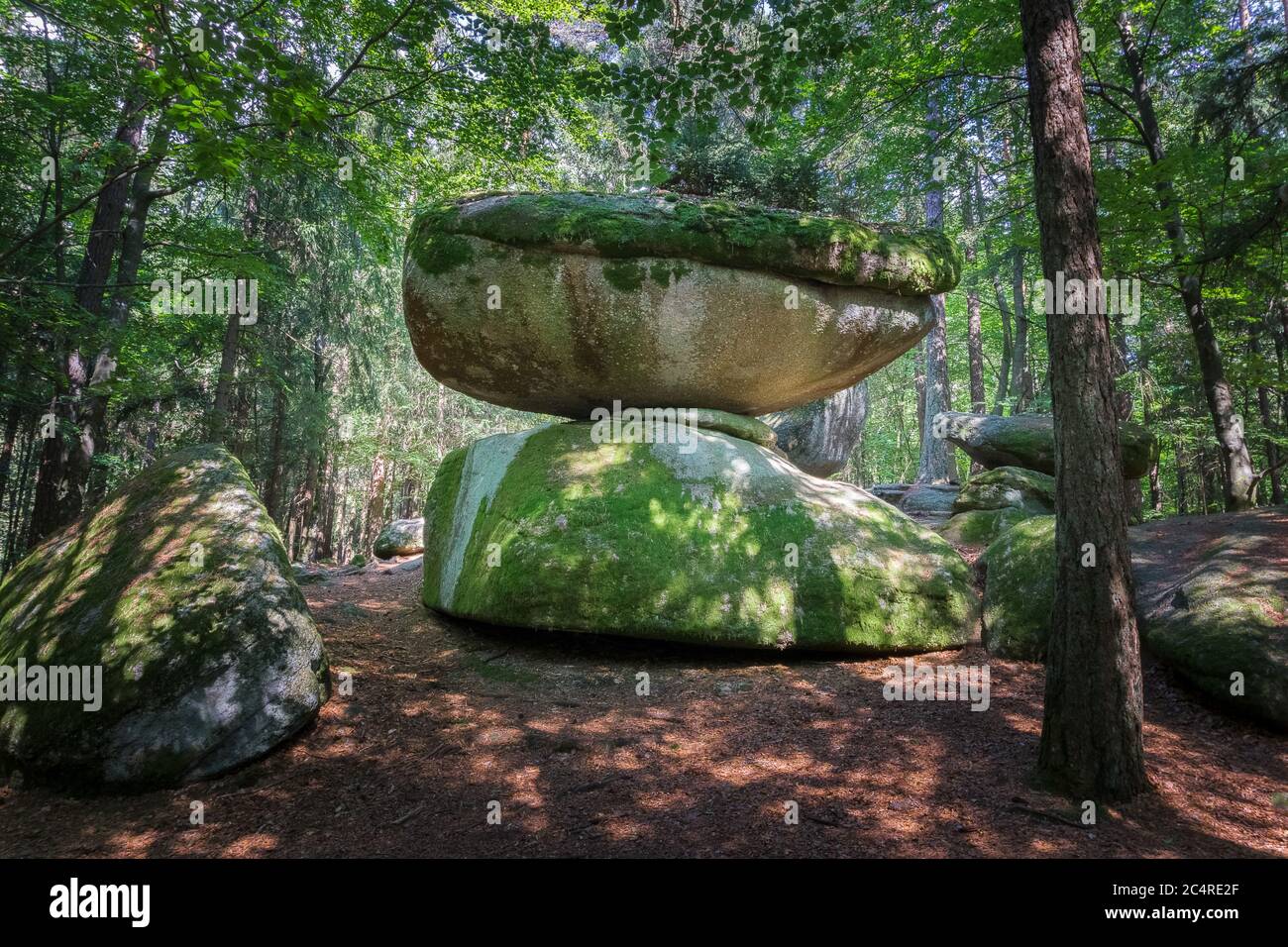 Wobble Stone in a Forest in Lower Bavaria Stock Photo - Alamy