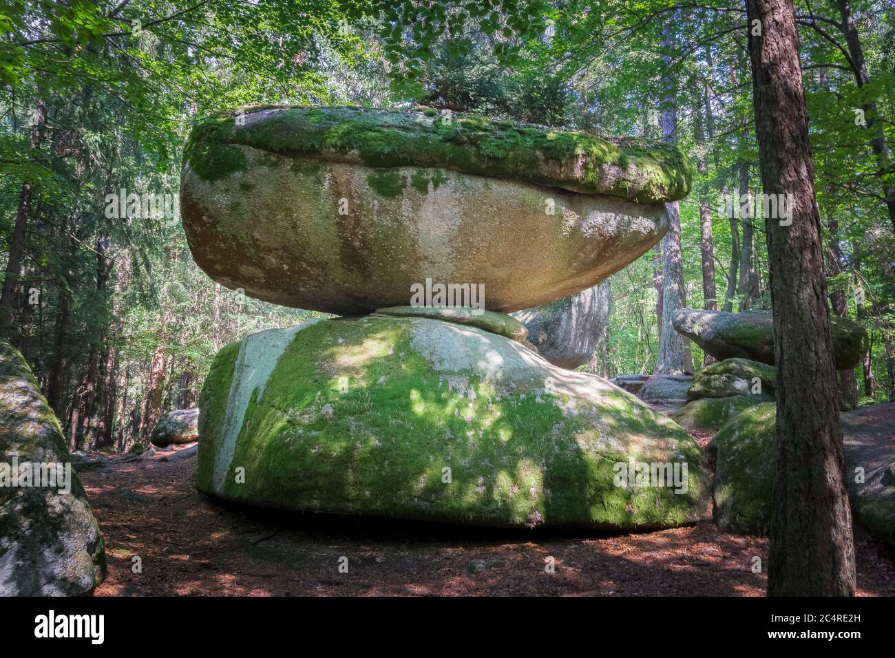 Wobble Stone in a Forest in Lower Bavaria Stock Photo - Alamy