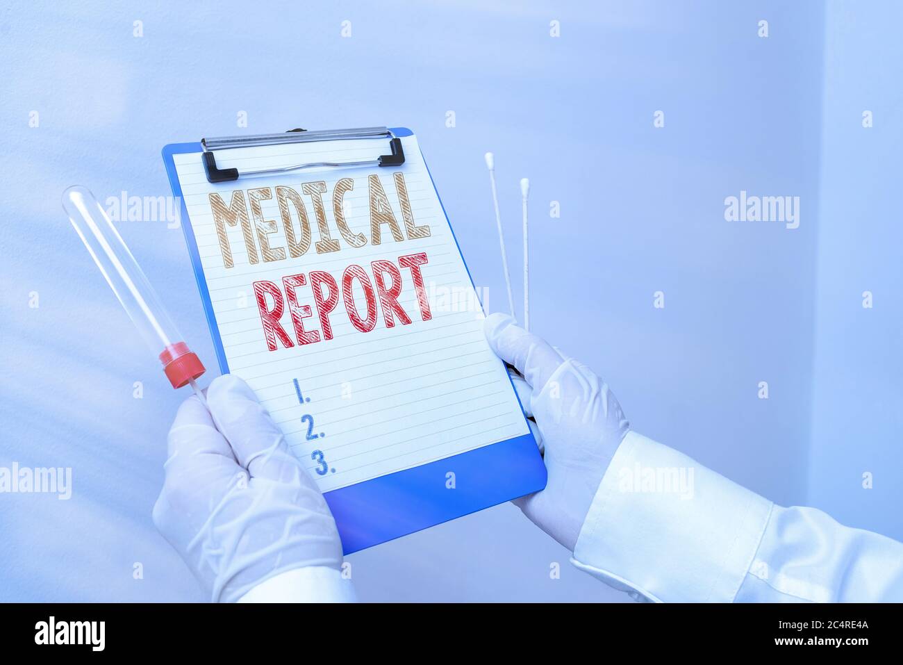 Text sign showing Medical Report. Business photo showcasing report of ...