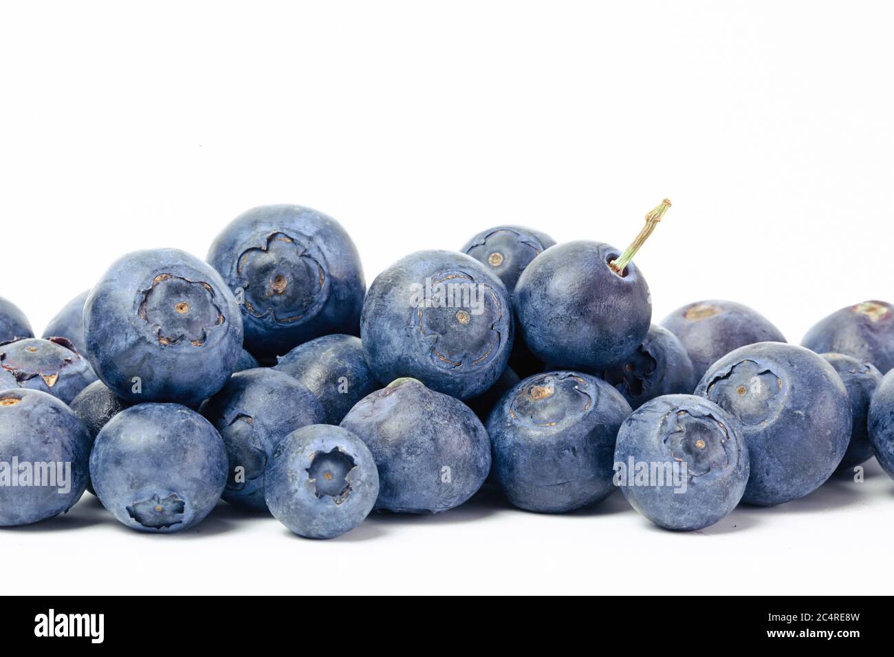 Group of fresh juisy blueberries isolated on white background Stock ...