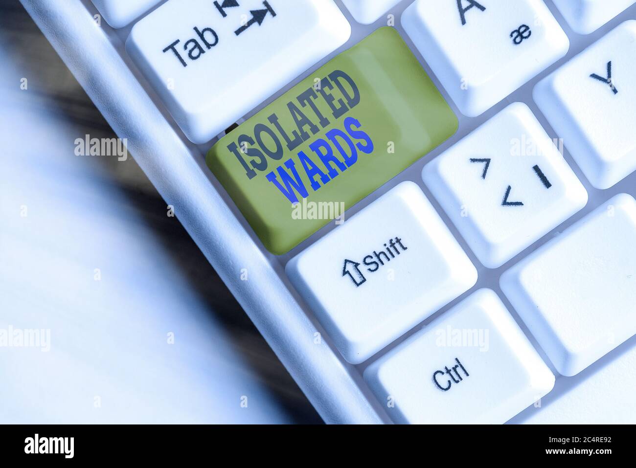 Text sign showing Isolated Wards. Business photo showcasing far away ...