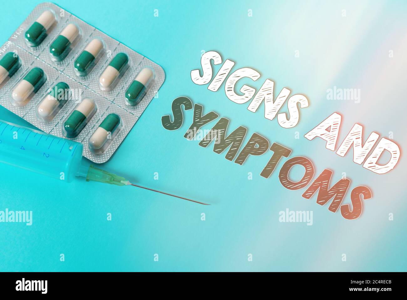 Handwriting text writing Signs And Symptoms. Conceptual photo ...