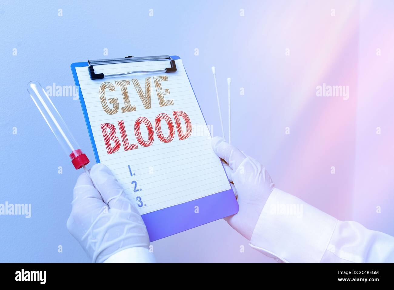 Text sign showing Give Blood. Business photo showcasing an individual ...