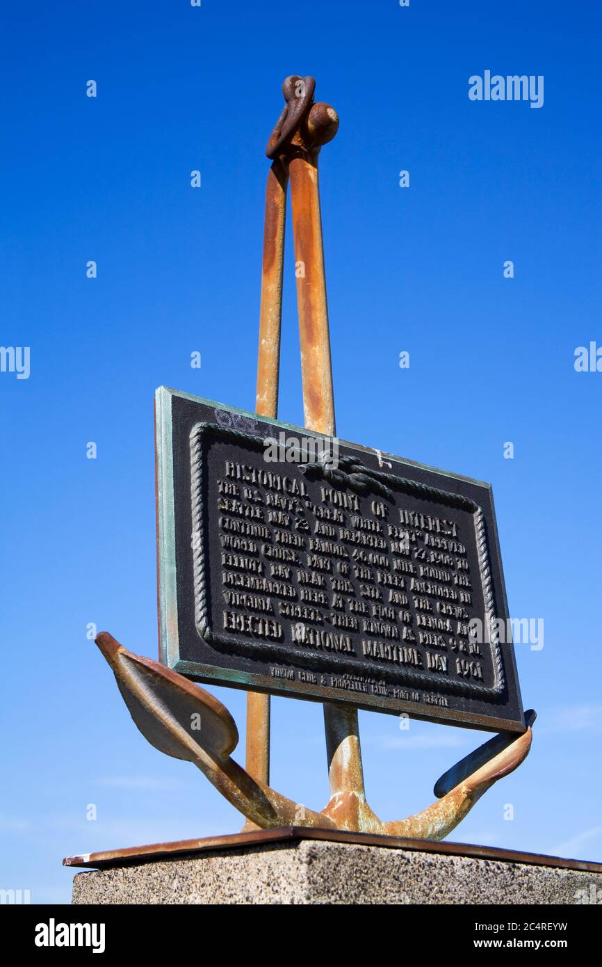 Historical Marker on Waterfront, Seattle, Washington State, USA Stock ...