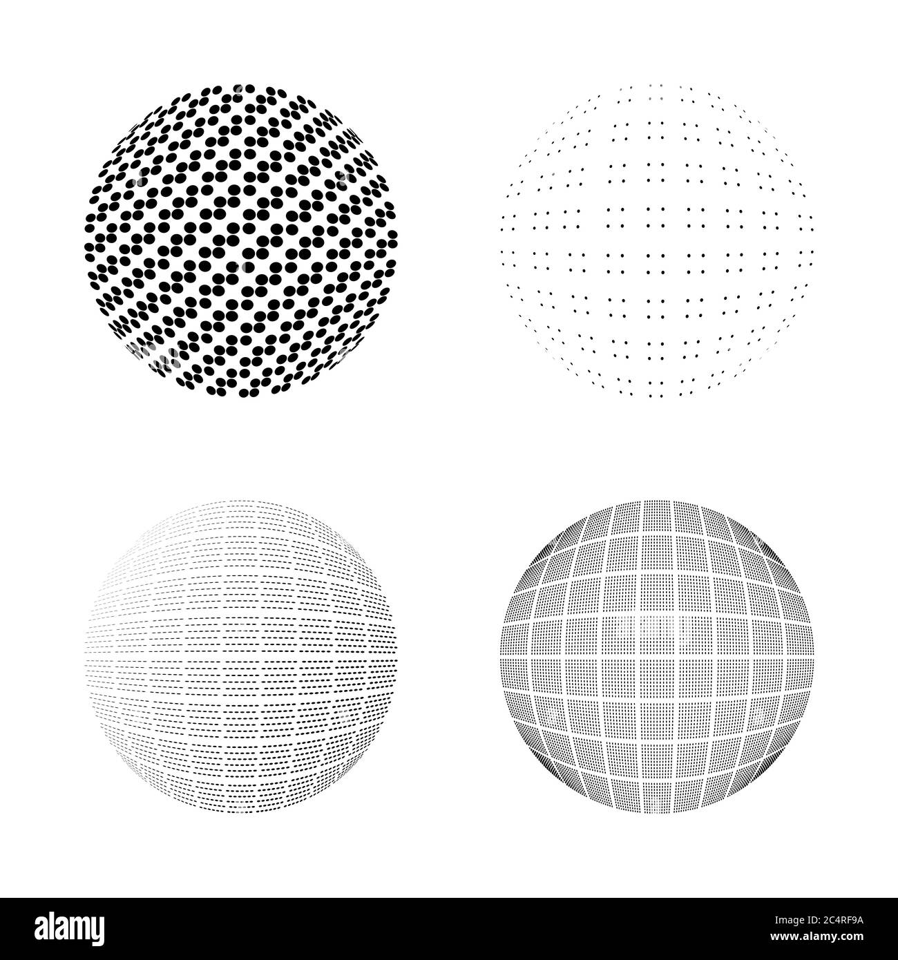 Set of Halftone circles isolated on the white background.Collection of ...