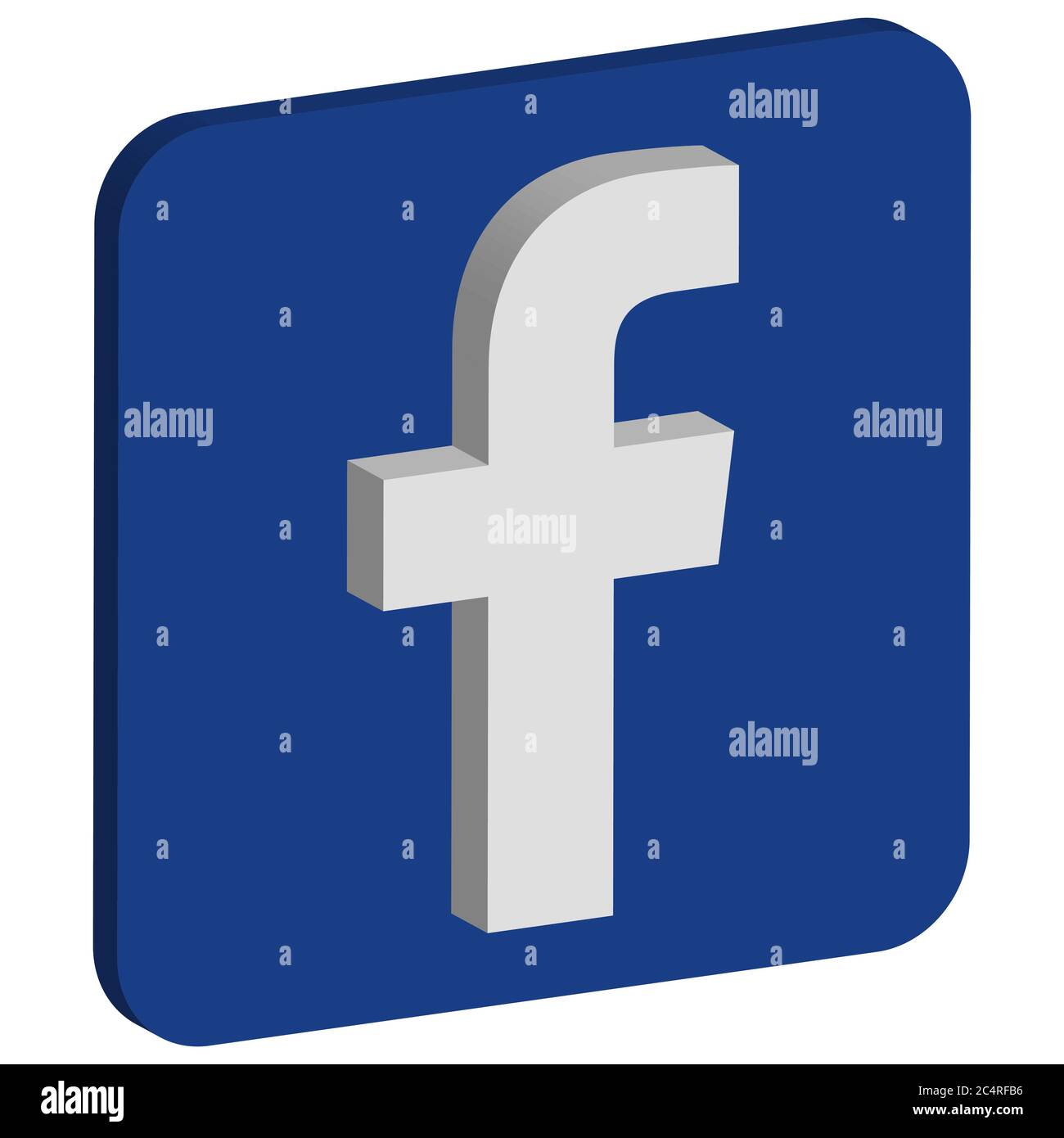 VORONEZH, RUSSIA - NOVEMBER 21, 2019: Facebook logo isometric square ...