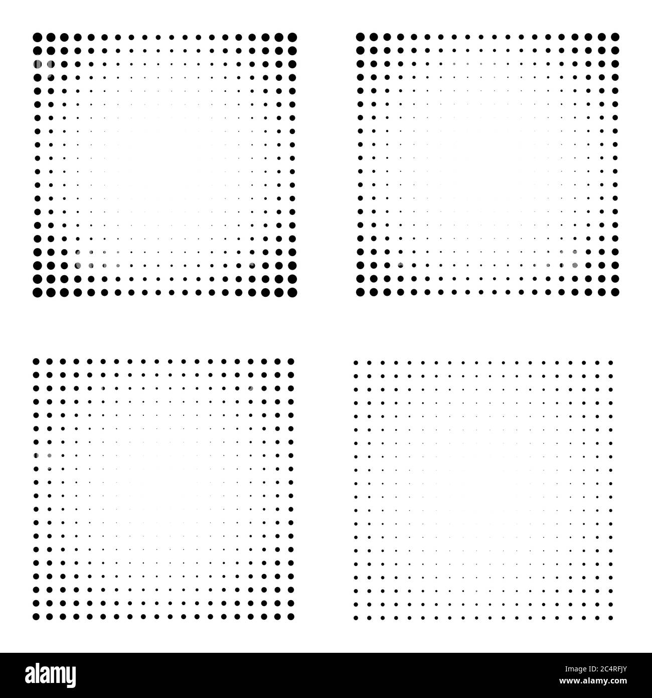 Set of Halftone squares isolated on the white background. Collection of ...