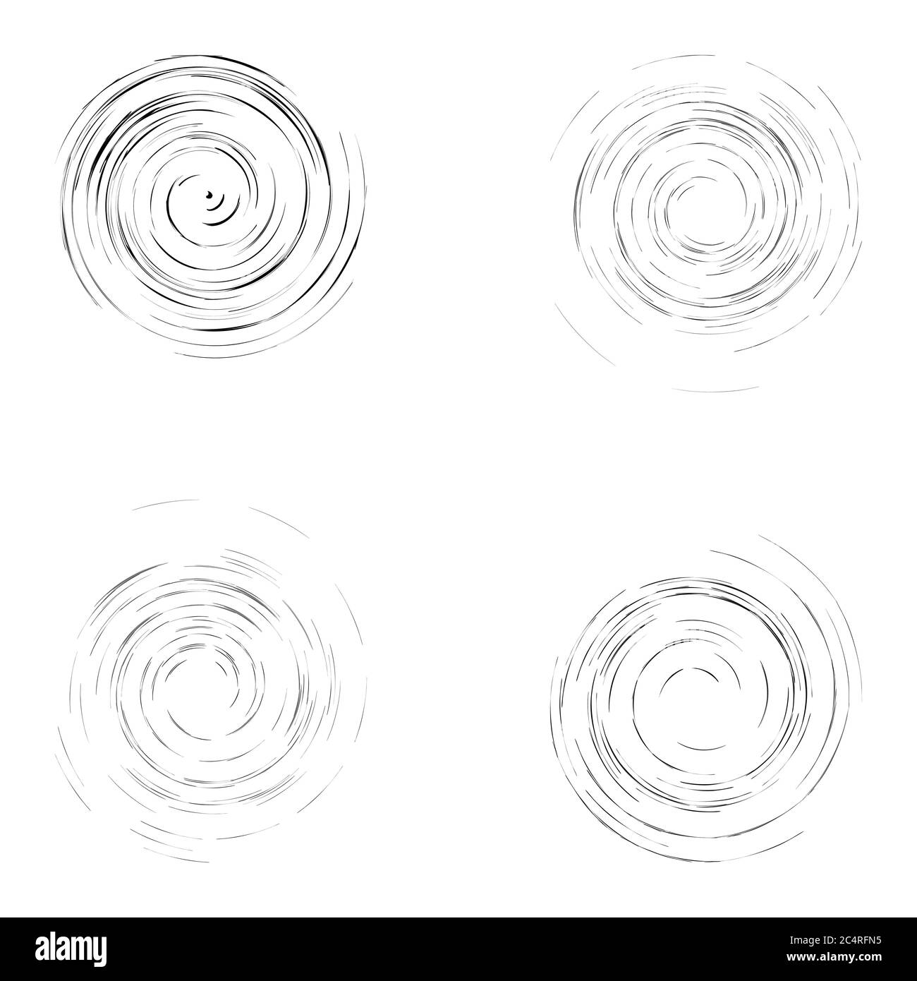 Set of isolated black whirl circles Stock Vector Image & Art - Alamy