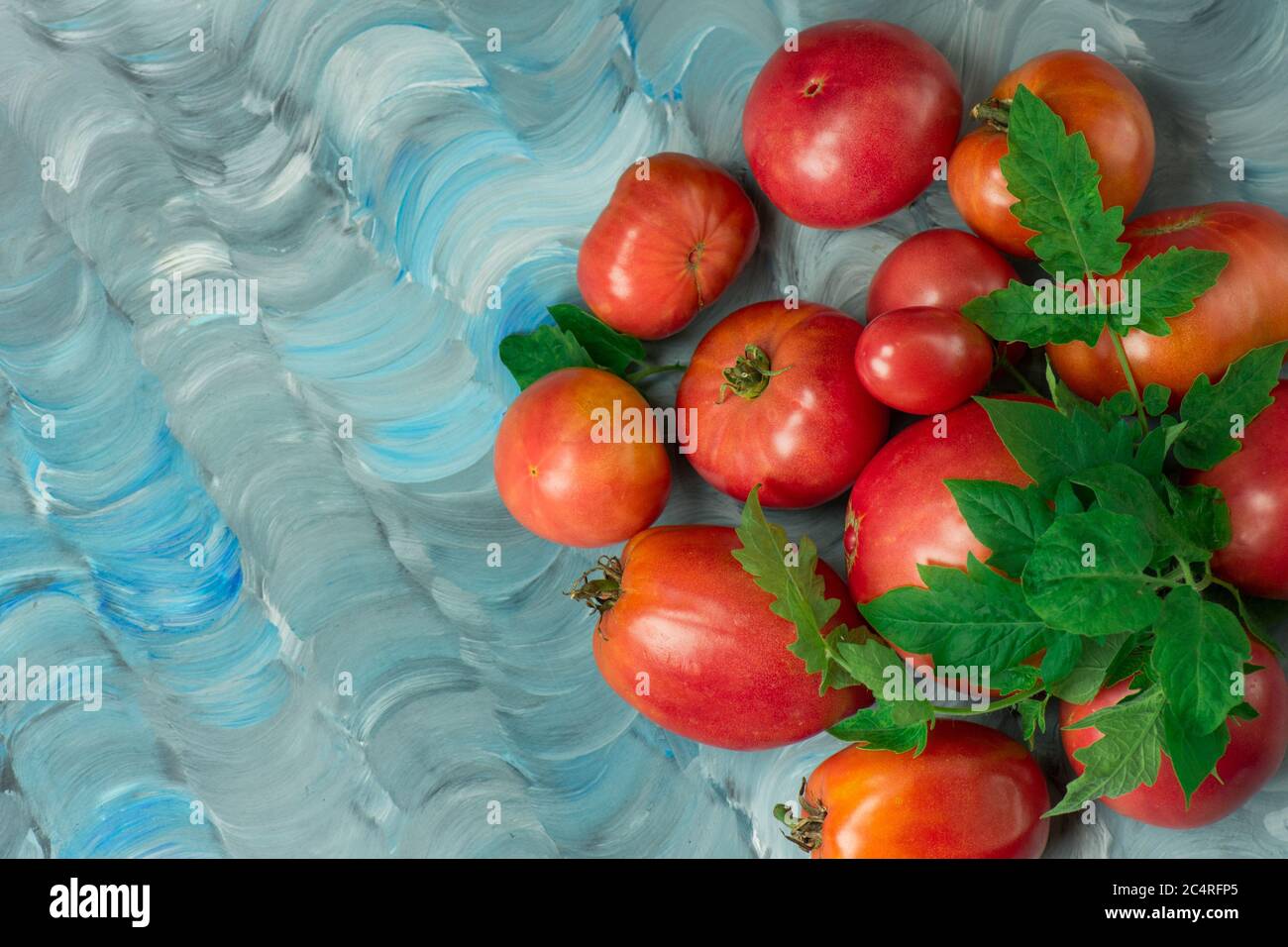 Tomato varieties have name Amethyst Jewel. Fresh ripe pink beef tomato ...