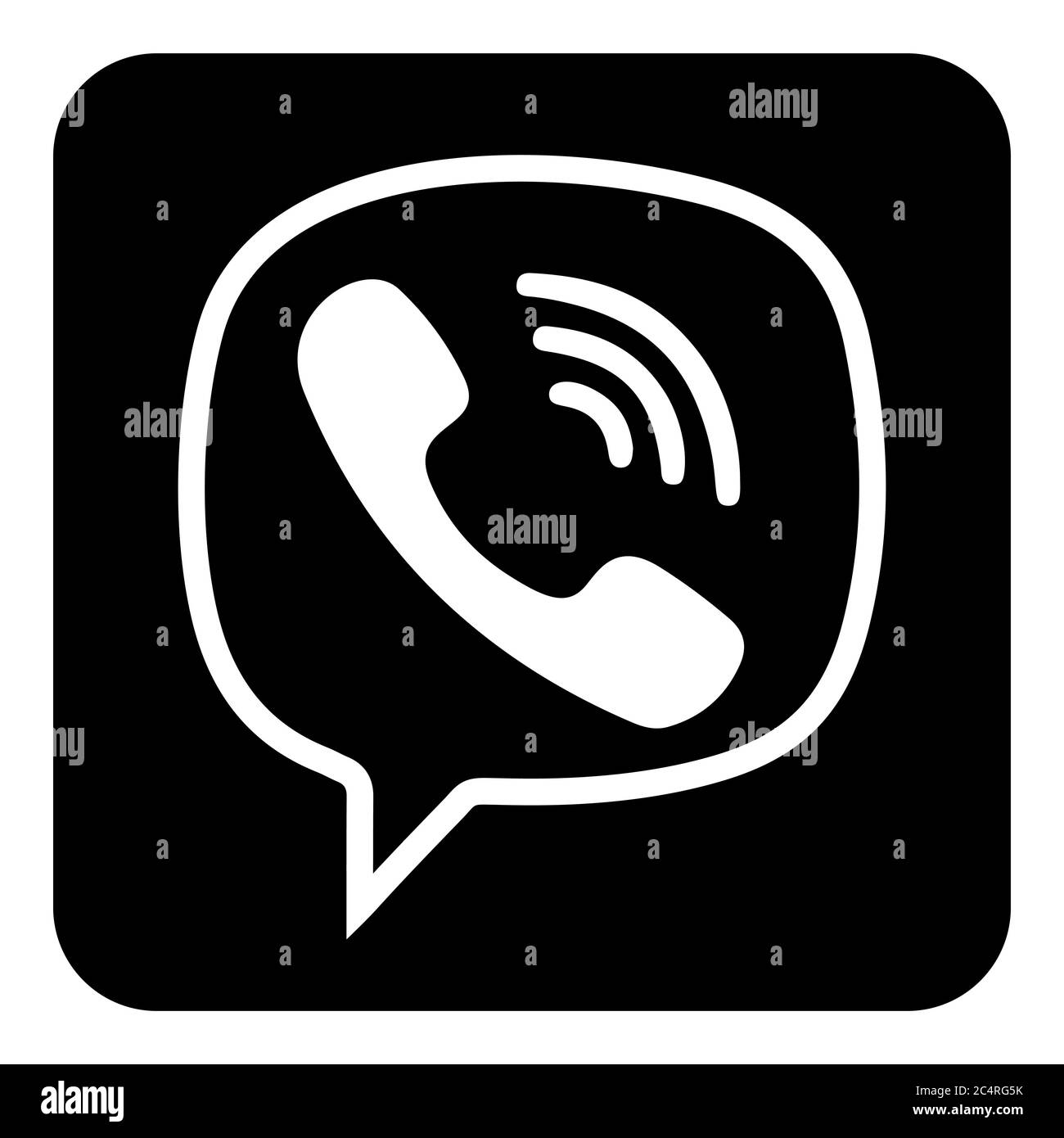 Viber logo icon app Black and White Stock Photos & Images - Alamy