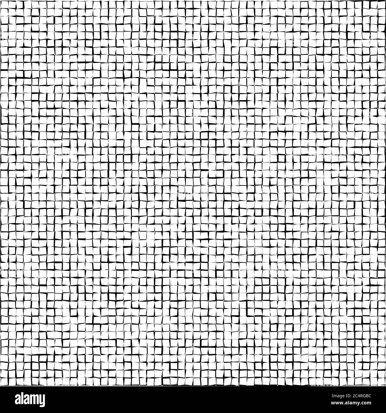 Distorted squares abstract pattern.Black squares isolated on white ...