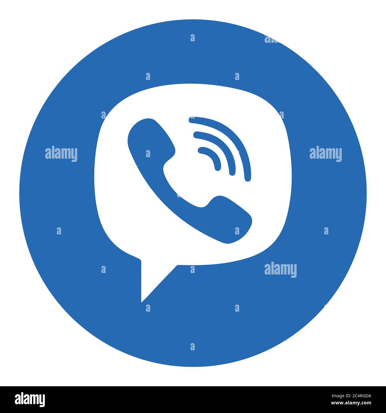 VORONEZH, RUSSIA - NOVEMBER 21, 2019: Viber logo round icon in blue ...