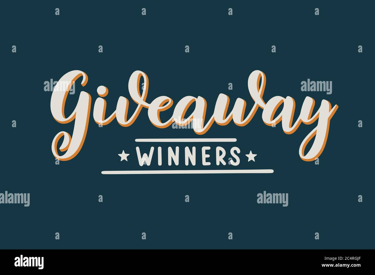 Hand drawn Giveaway Winners quote. Lettering for poster, banner, card ...