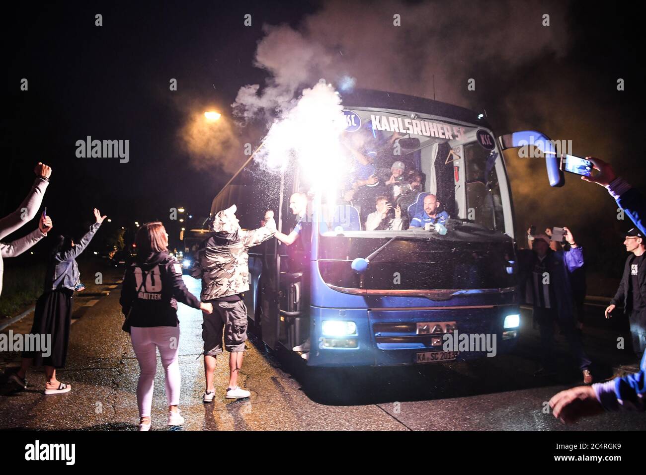 Football supporter bus hi-res stock photography and images - Alamy