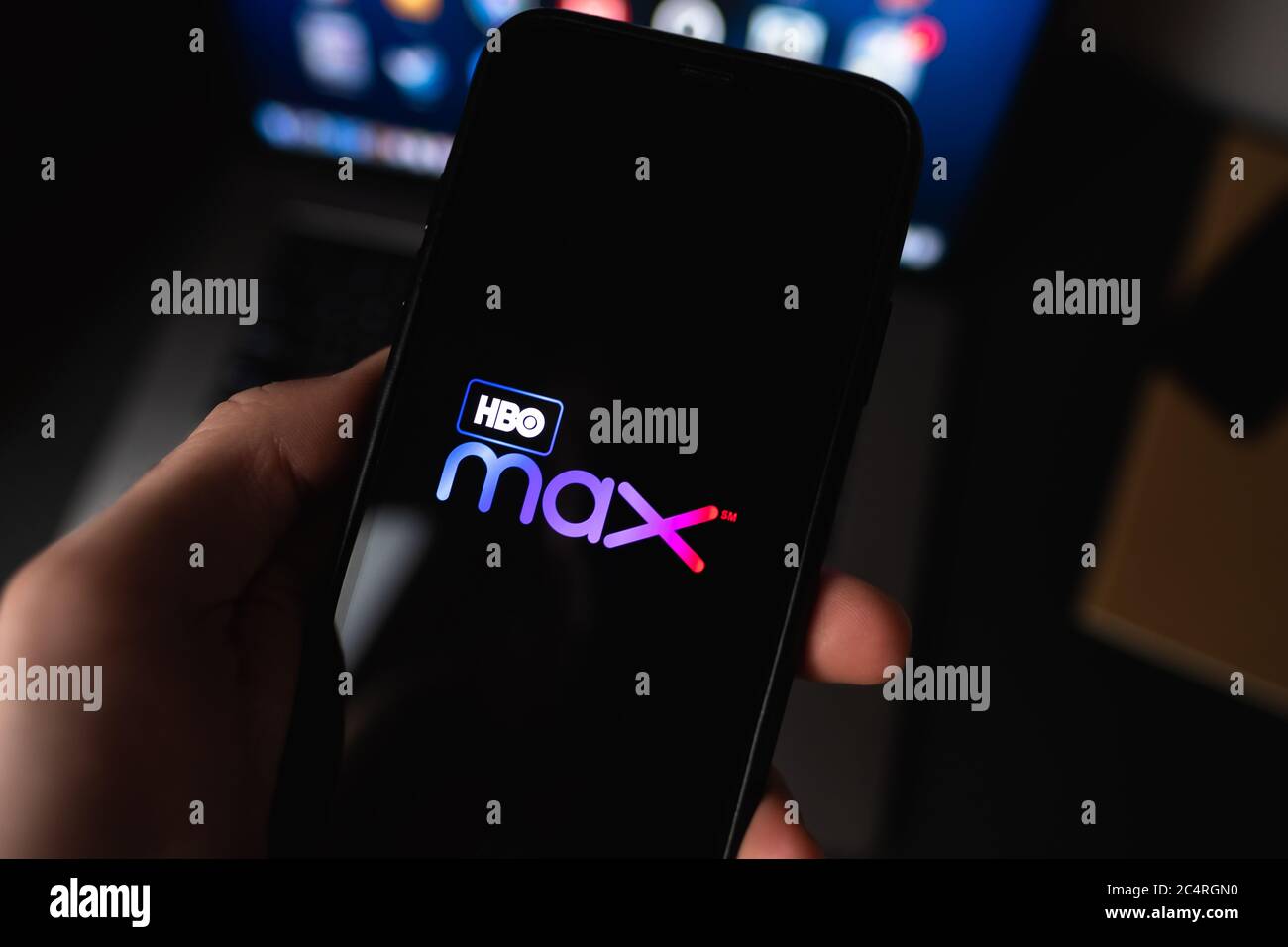 HBO max logo on smartphone screen Stock Photo - Alamy
